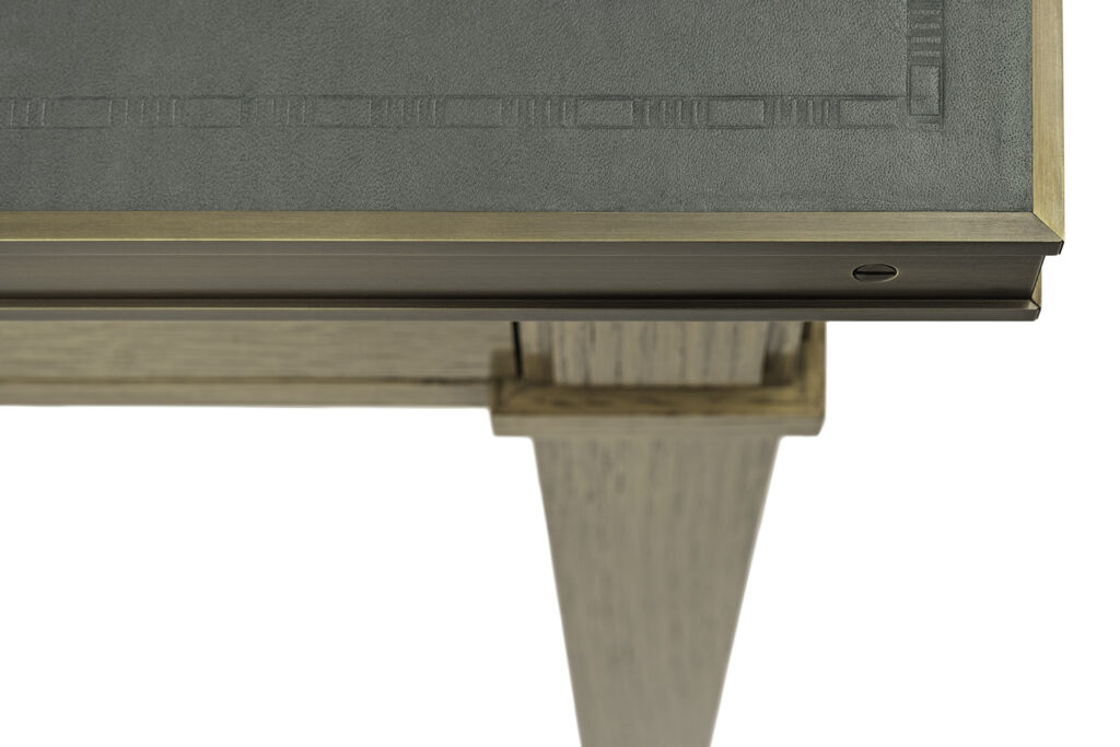 Oak, Bronze & Leather Desk