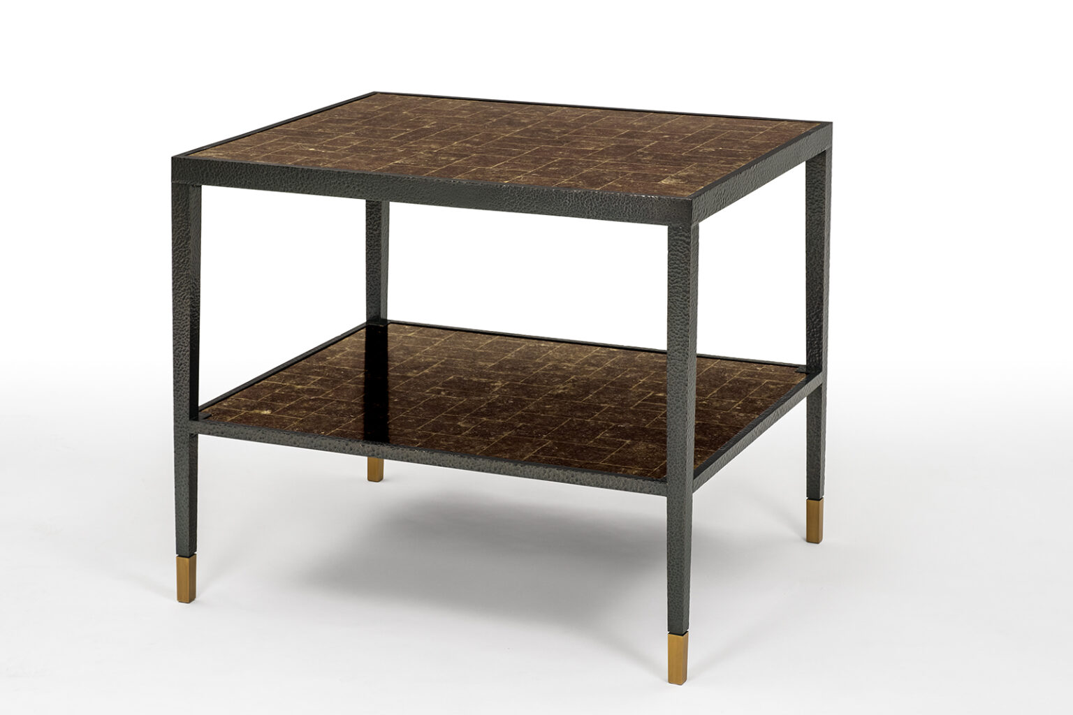 Side Table in Mica & Hammered Bronze