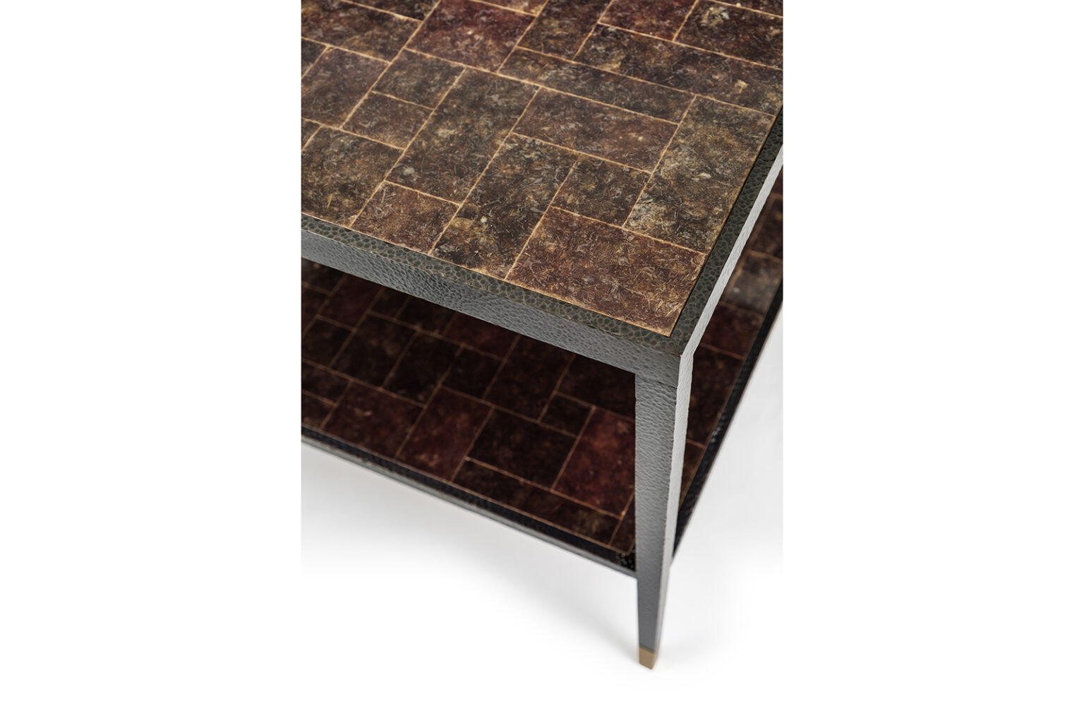 Side Table in Mica & Hammered Bronze