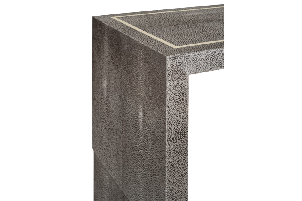 Console in Grey Shagreen with Pre-Ban Ivory Inlay