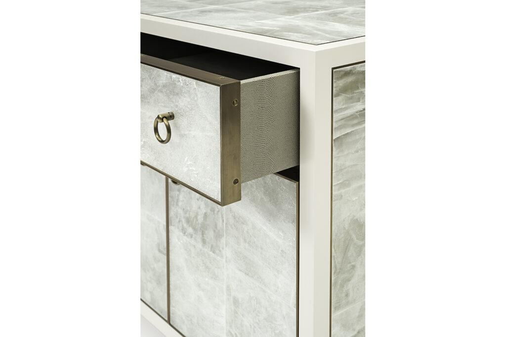 Bedside Table in Gypsum & Lacquer